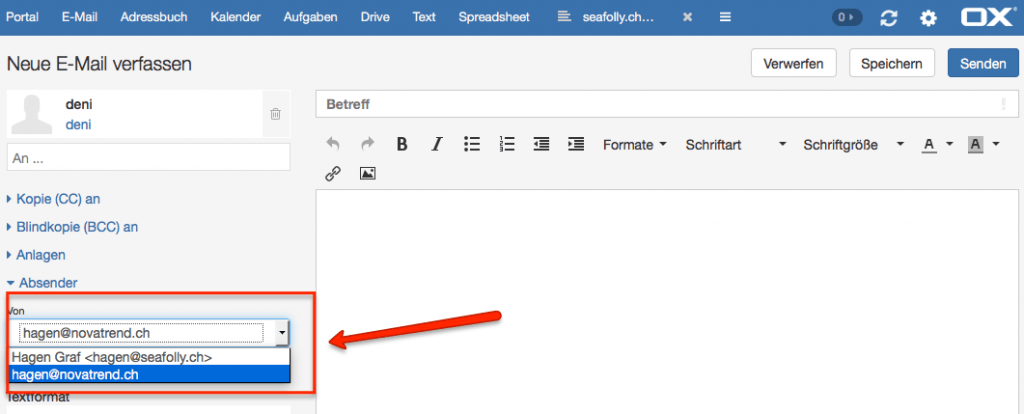 Mehrere E-Mail Accounts in der OX App Suite – NOVATREND Blog
