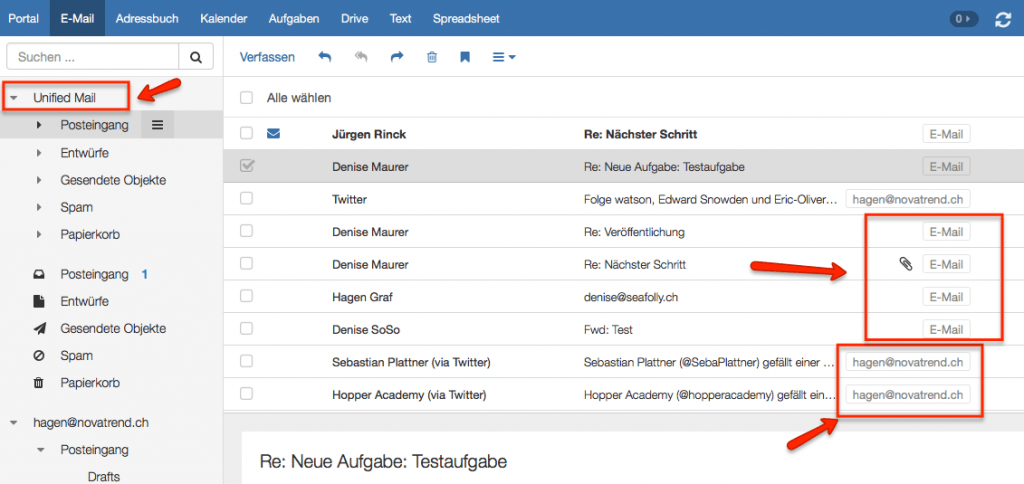 Mehrere E-Mail Accounts in der OX App Suite – NOVATREND Blog